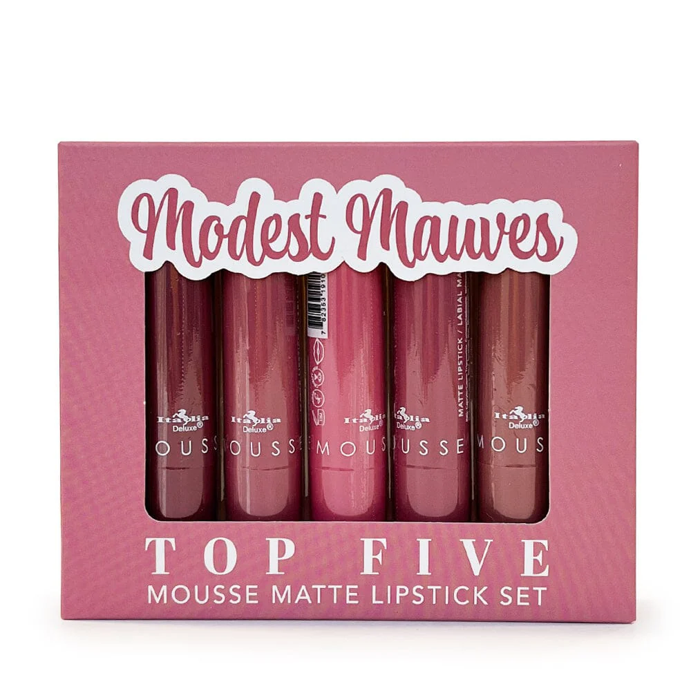 5PC Mousse Matte Lipstick-ITALIA DELUXE - USA Trading